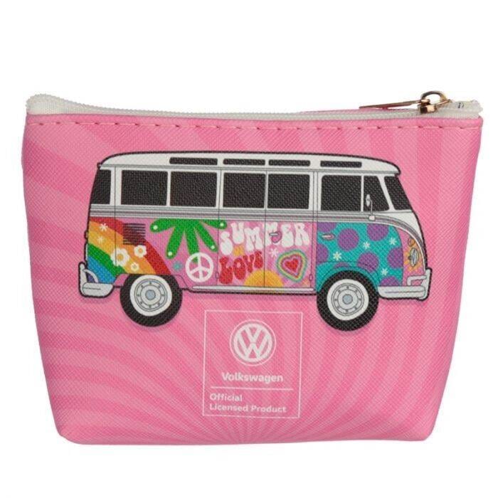OFFICIAL VW VOLKSWAGEN SUMMER LOVE CAMPER VAN PINK ZIP WALLET PURSE ...
